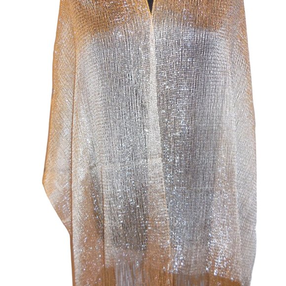 Odiva | Accessories | Shawl Nwt Gold Champagne Metallic Lurex Scraf ...